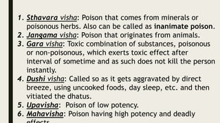 VISHA.pptx Visha samprapti and visha classification | PPTX