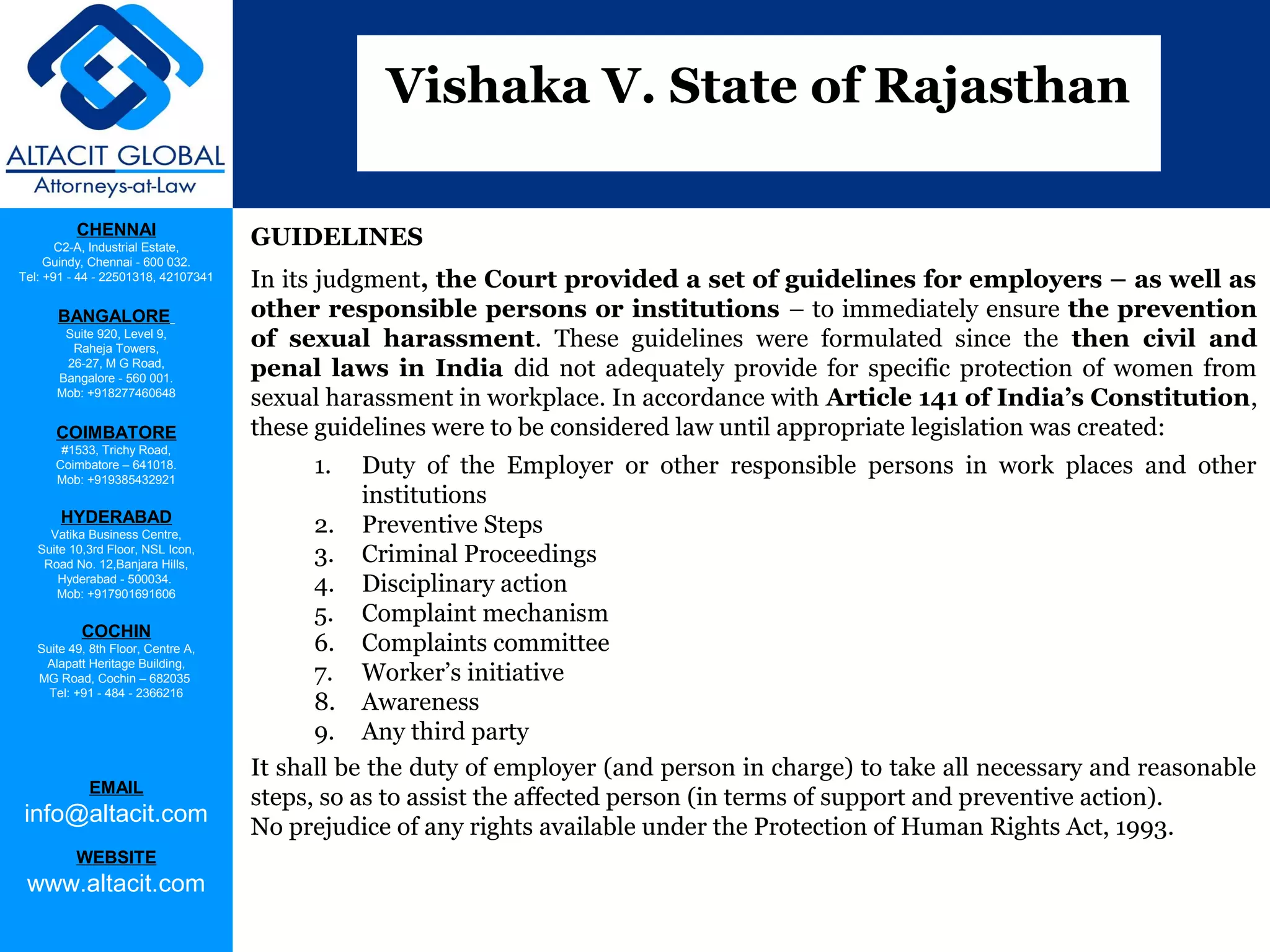 Vishaka guidelines | PPT
