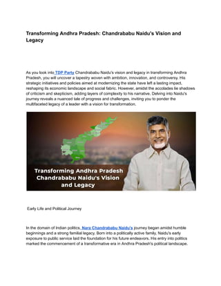 Transforming Andhra Pradesh: Chandrababu Naidu's Vision and Legacy | PDF