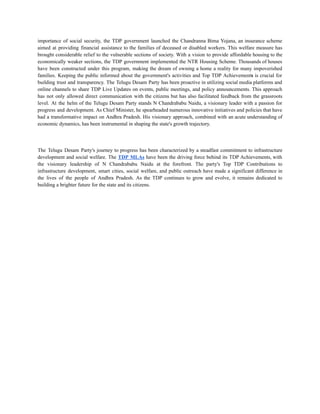 Infrastructure Development: TDP's Path To Progress | PDF