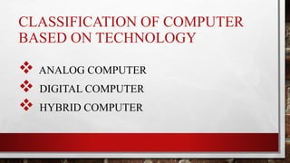 Classification of Computer | PPT