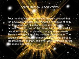 SPACE SCIENCE AND TECHNOLOGY FOR MANKIND | PPT