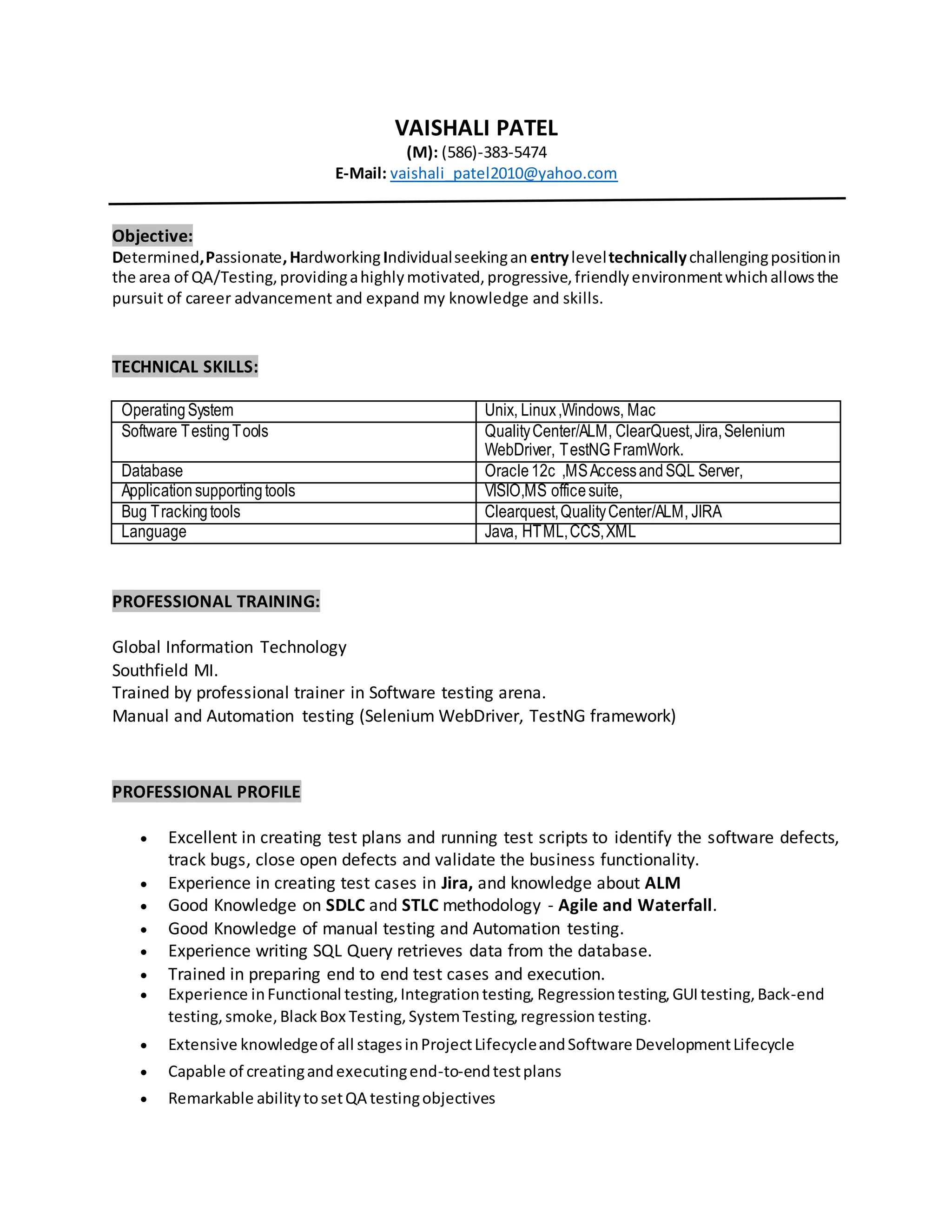 Vishali resume sir | DOCX