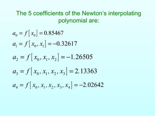 Newton divided difference interpolation | PPT