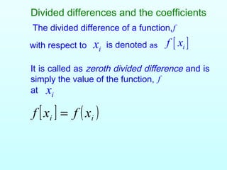 Newton divided difference interpolation | PPT