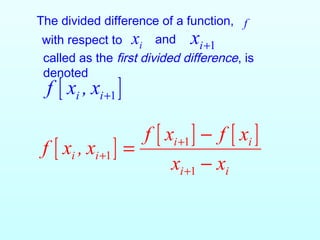 Newton divided difference interpolation | PPT