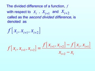 Newton divided difference interpolation | PPT