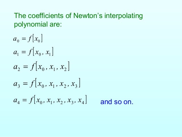 Newton divided difference interpolation