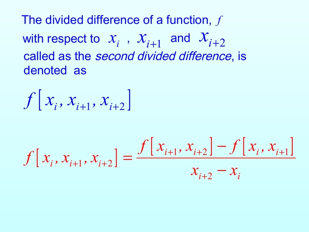 Newton divided difference interpolation