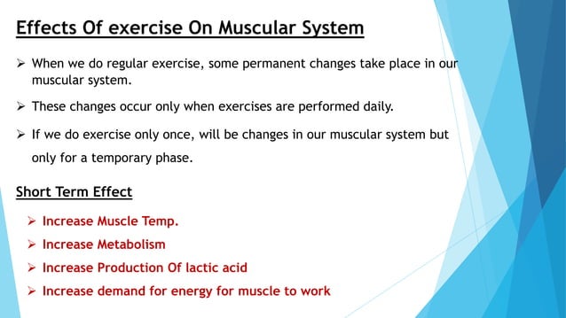 Effect of exercise on musculoskeletal system ppt | PPTX | Fitness and ...