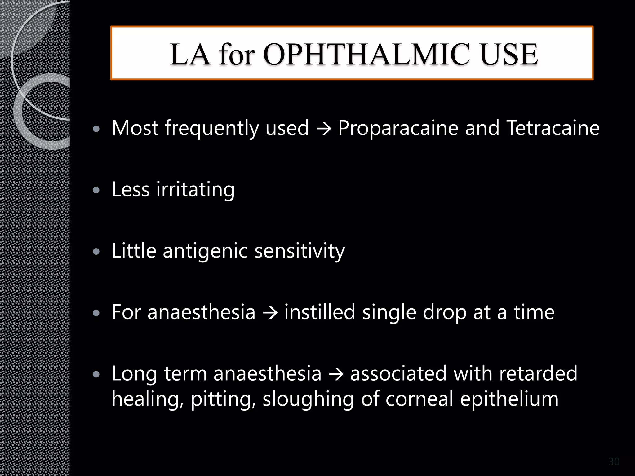 Pharmacology of local anaesthetics | PPTX