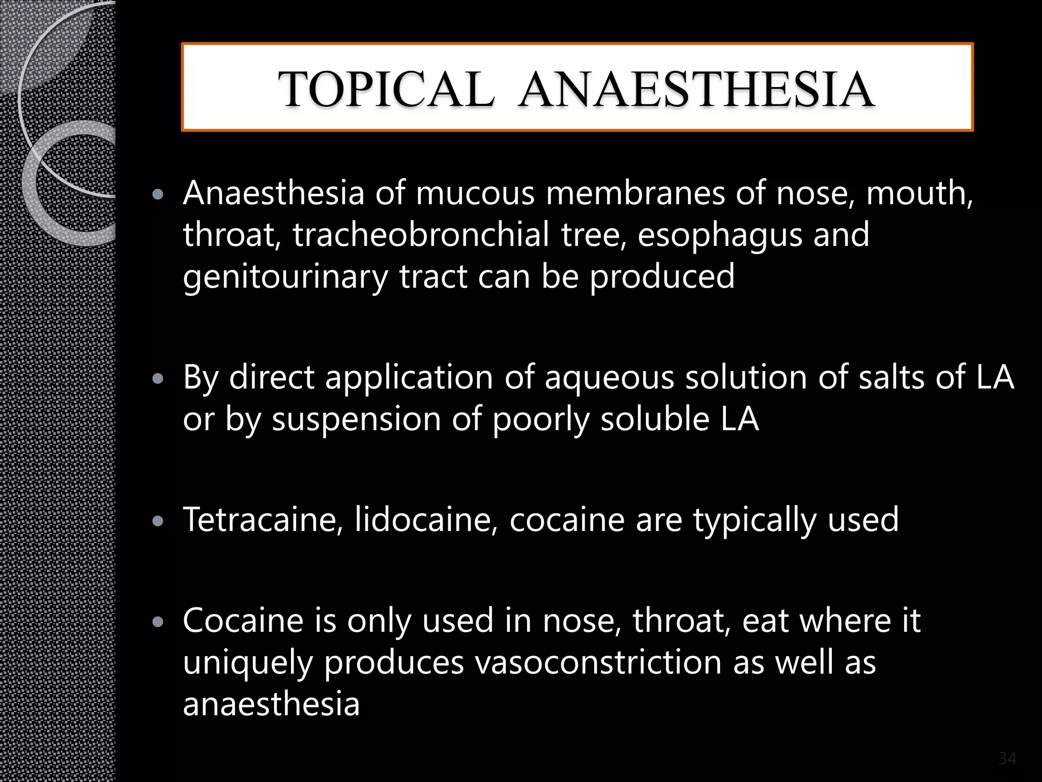 Pharmacology of local anaesthetics | PPTX