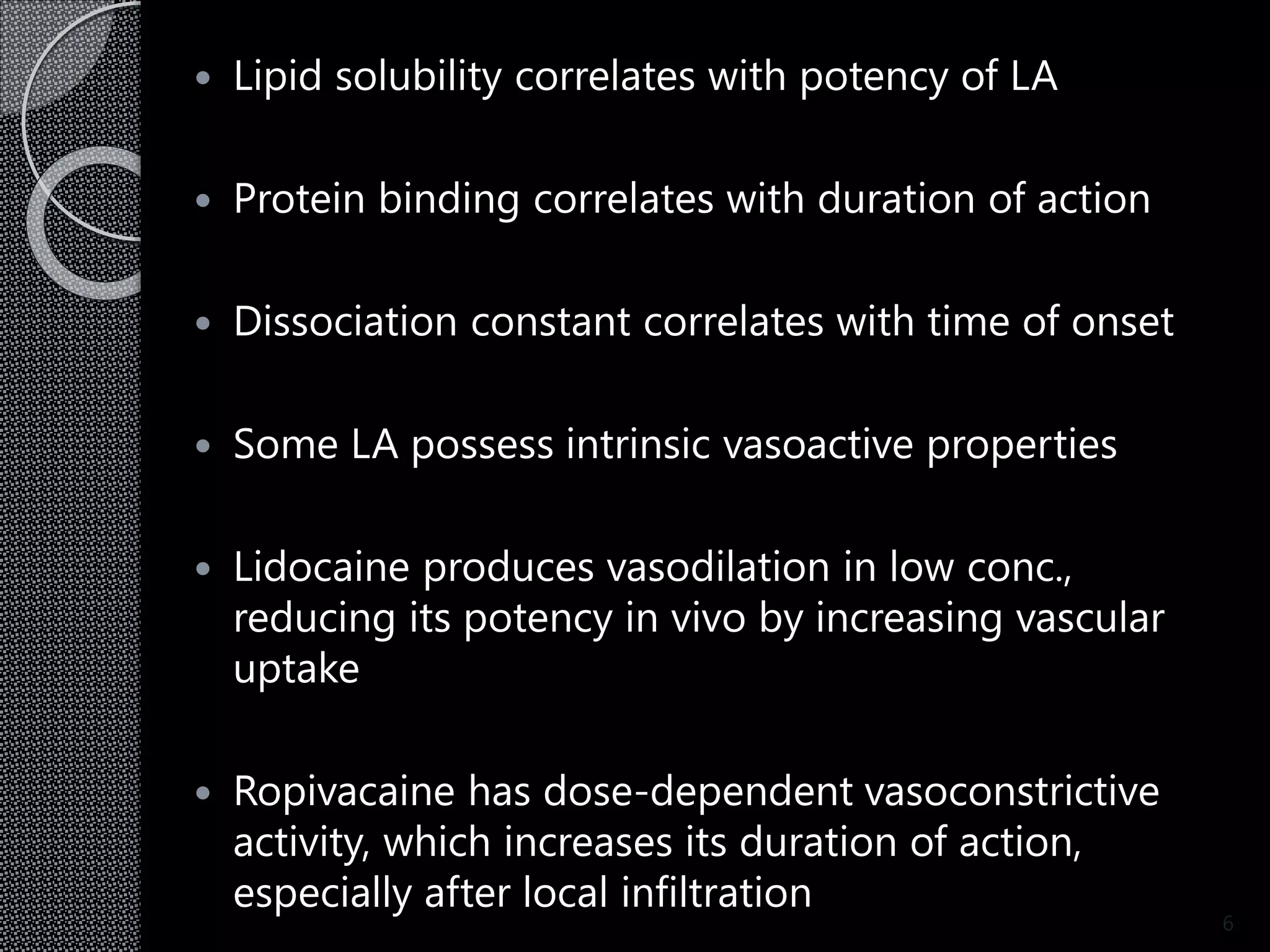 Pharmacology of local anaesthetics | PPTX