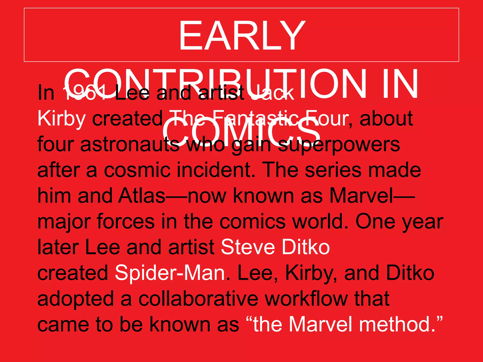 A BRIEF HISTORY OF MARVEL COMICS AND CINEMATIC UNIVERSE | PPTX
