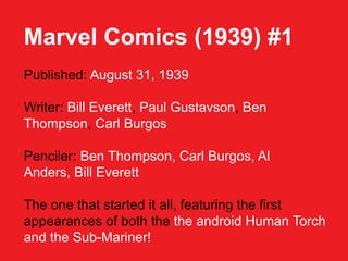 A BRIEF HISTORY OF MARVEL COMICS AND CINEMATIC UNIVERSE | PPTX | Comic ...