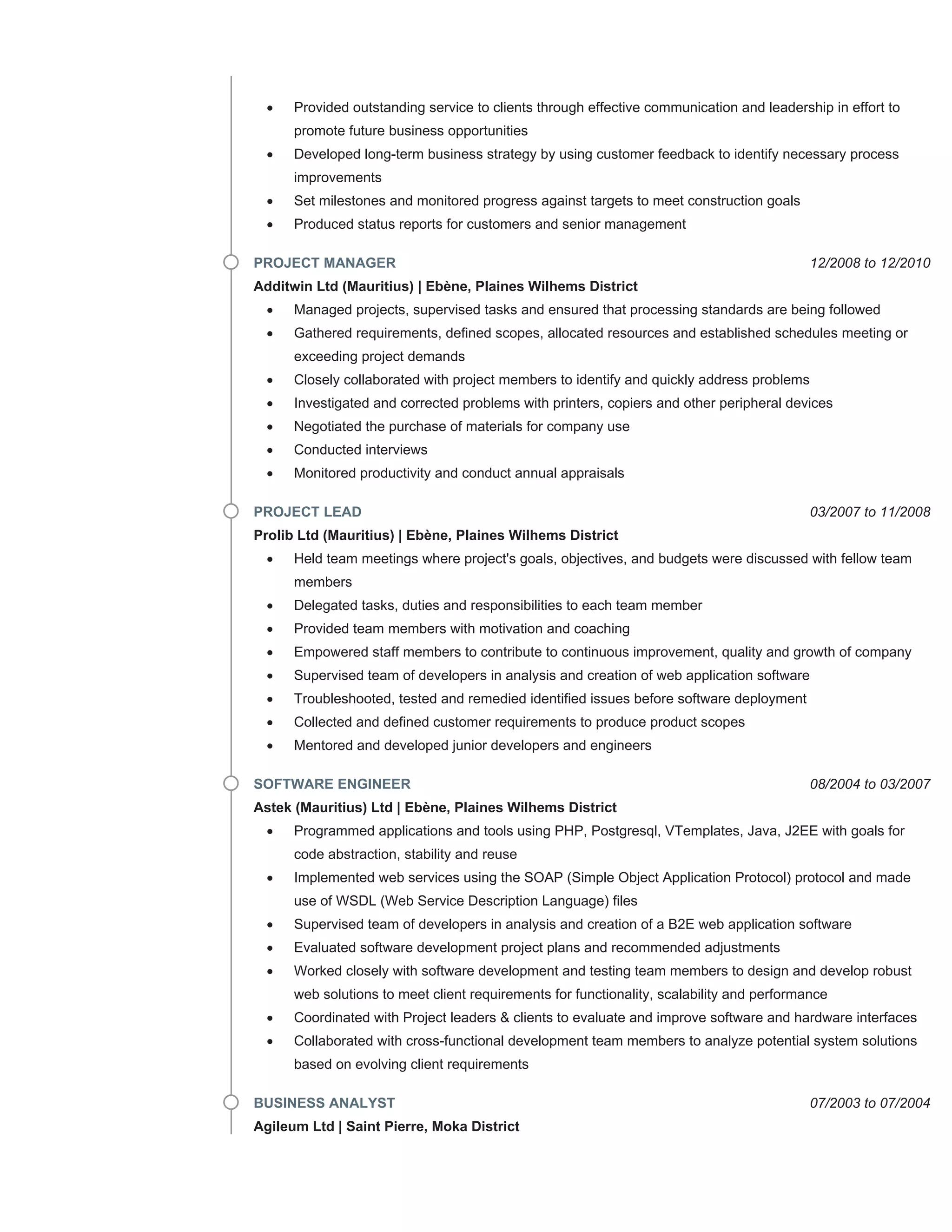 Resume Senior Project Manager ICT | PDF