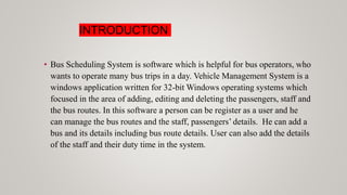 bus scheduler | PPTX | Programming Languages | Computing