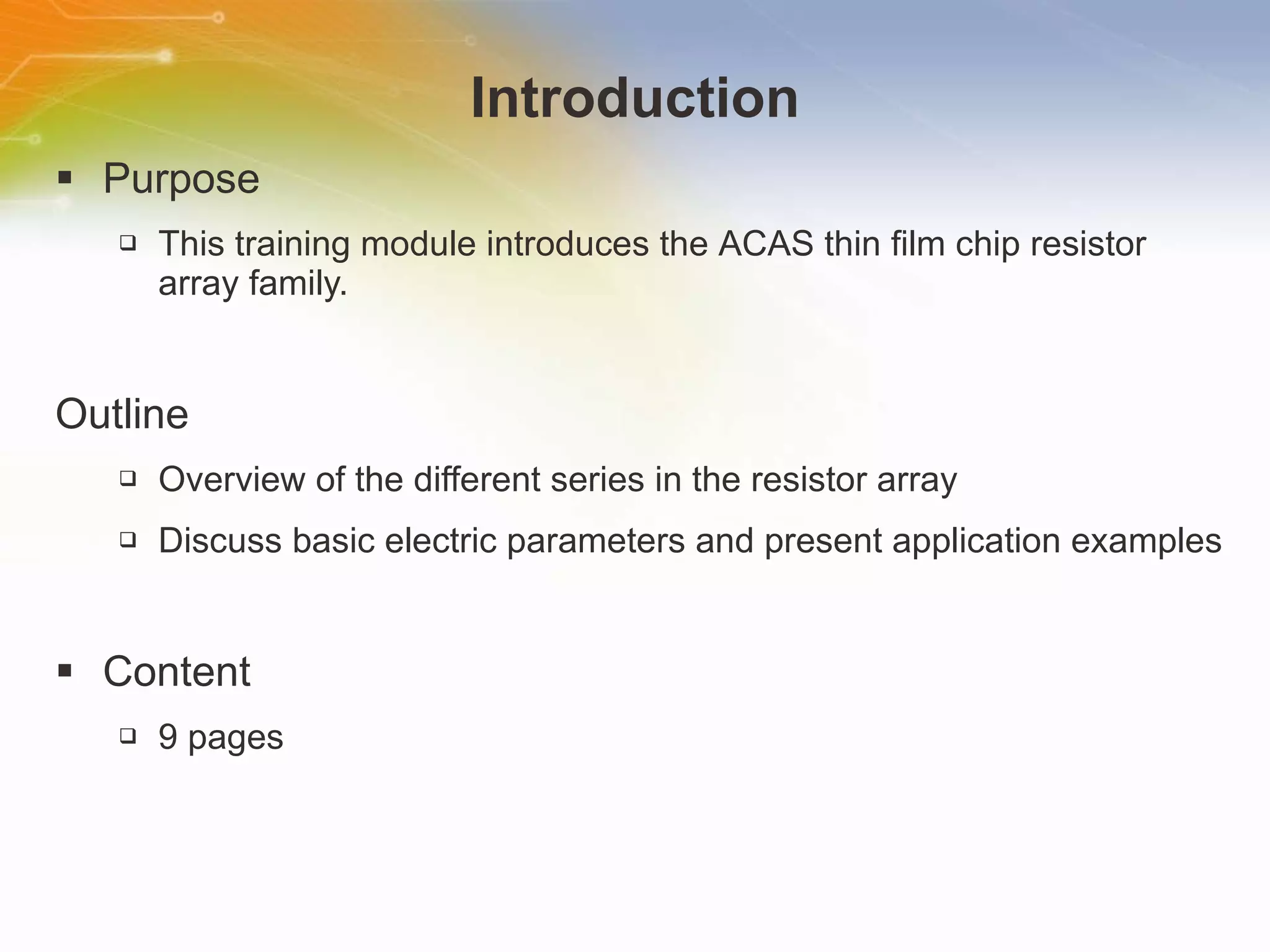 ACAS Thin Film Chip Resistor Array Family | PPT