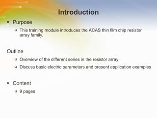 ACAS Thin Film Chip Resistor Array Family | PPT