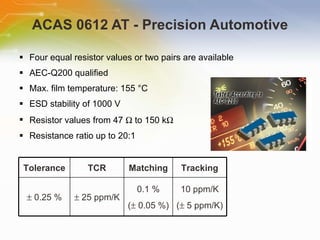 ACAS Thin Film Chip Resistor Array Family | PPT | Consumer Electronics ...
