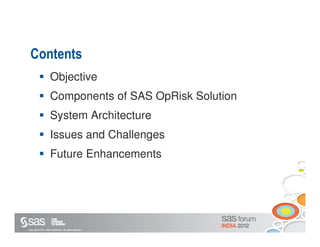 SAS Operations Risk Solutions | PDF