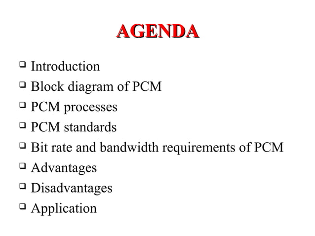 PULSE CODE MODULATION (PCM) | PPT