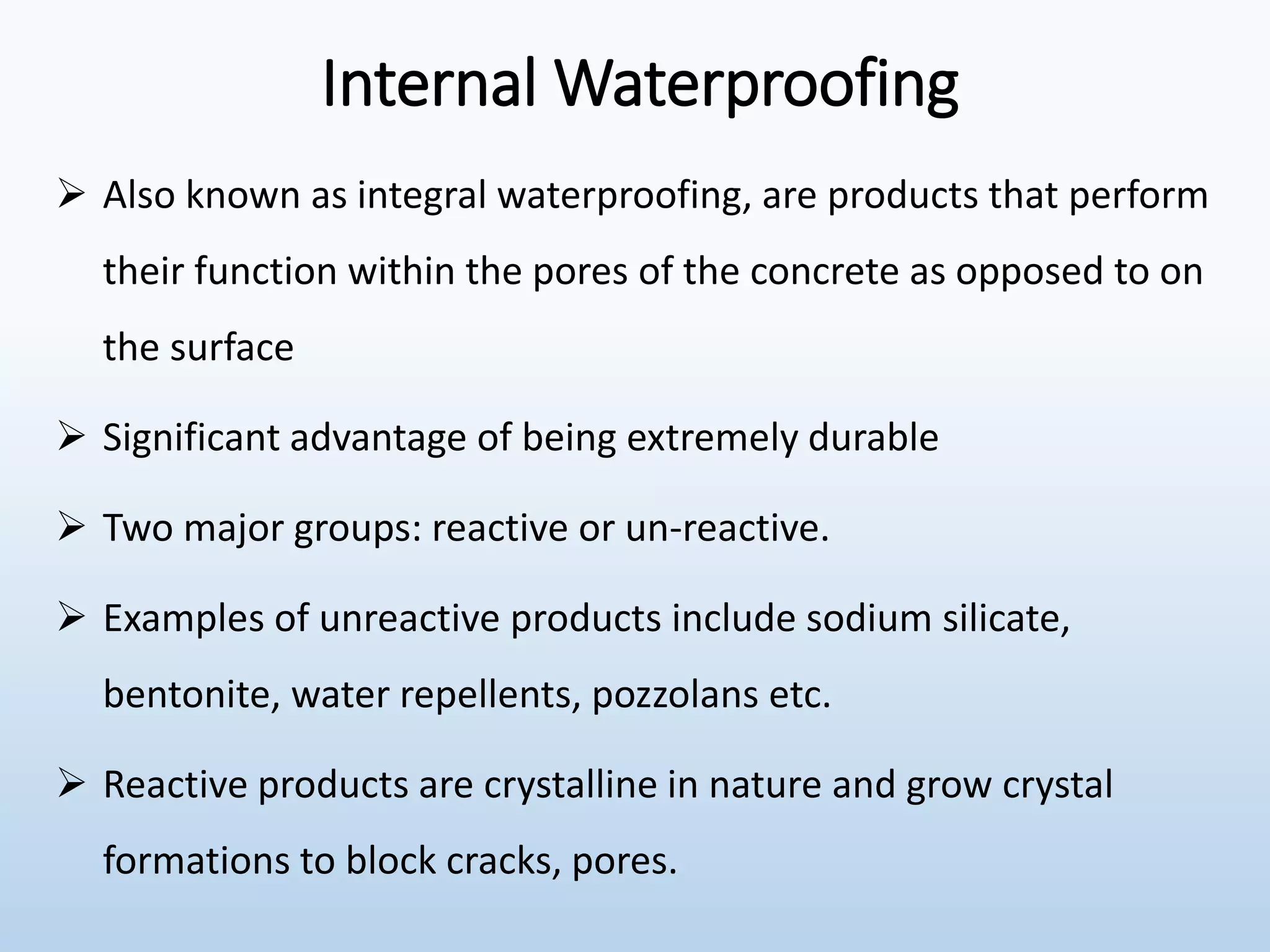 Crystalline waterproofing technology | PPTX