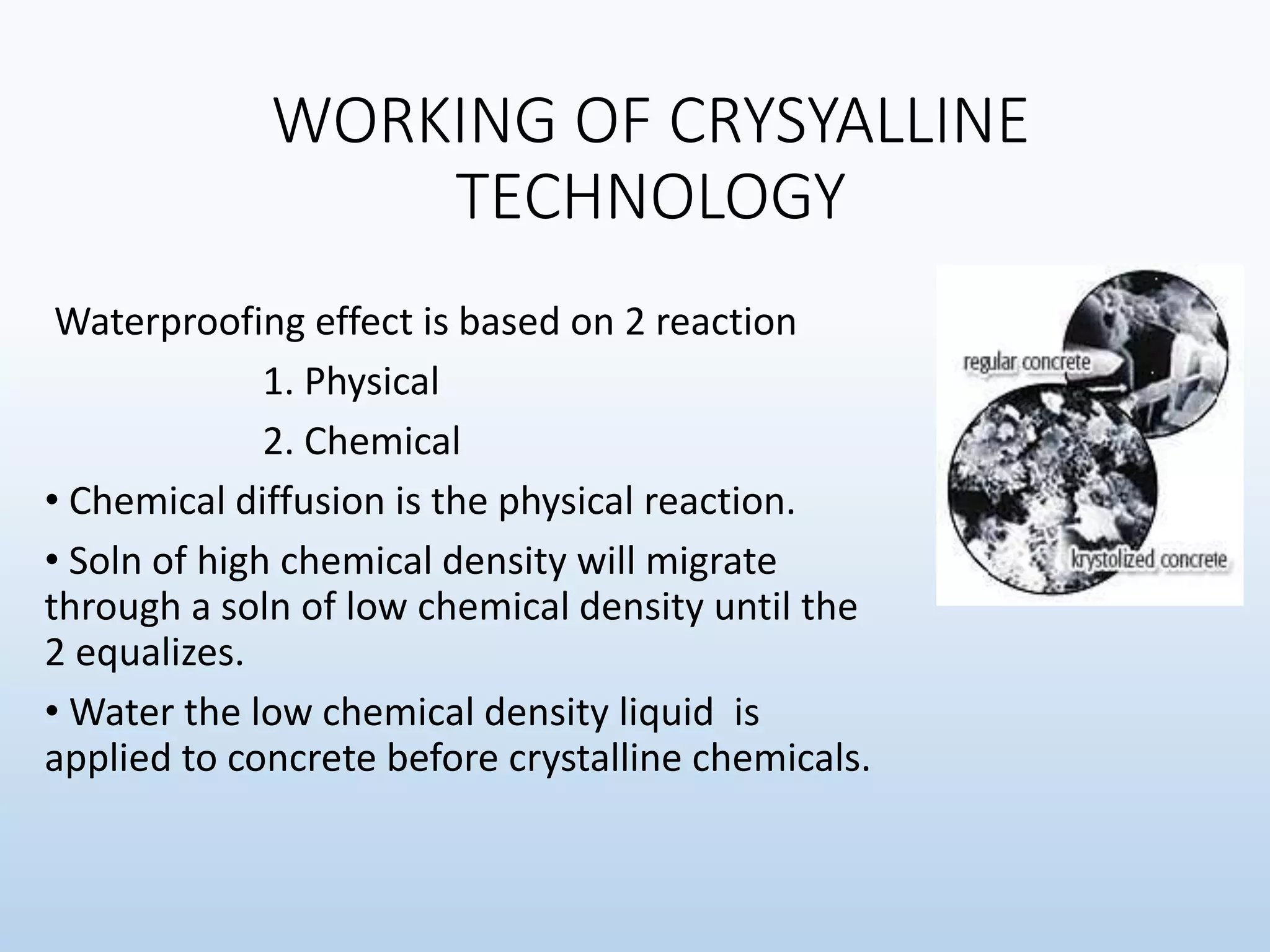 Crystalline waterproofing technology | PPTX