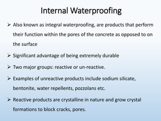 Crystalline waterproofing technology | PPTX