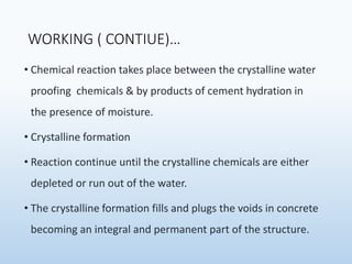 Crystalline waterproofing technology | PPTX