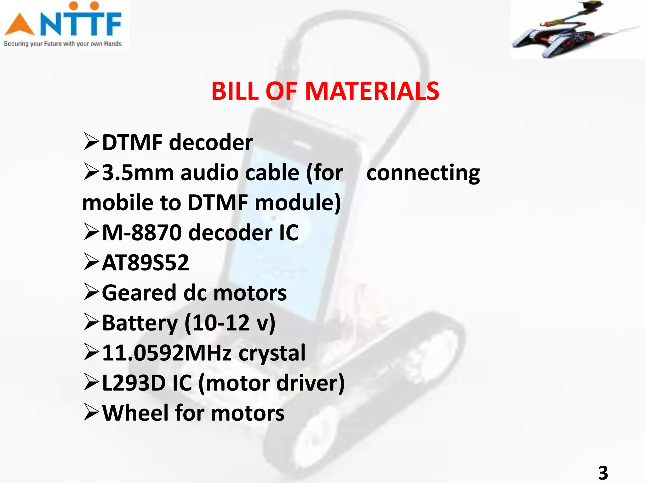DTMF CONTROLLED ROBOT | PPTX