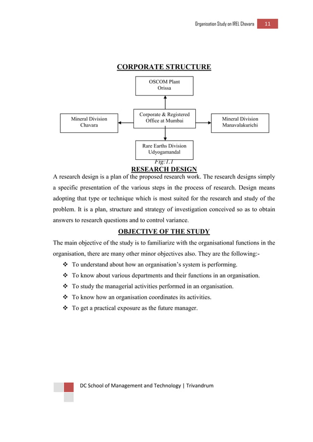 IREL ORGANISATION STUDY Report | PDF