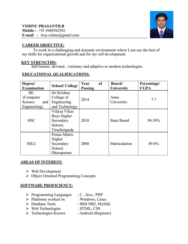 Vishnu prasanth resume | PDF | Hinduism | Religion & Spirituality