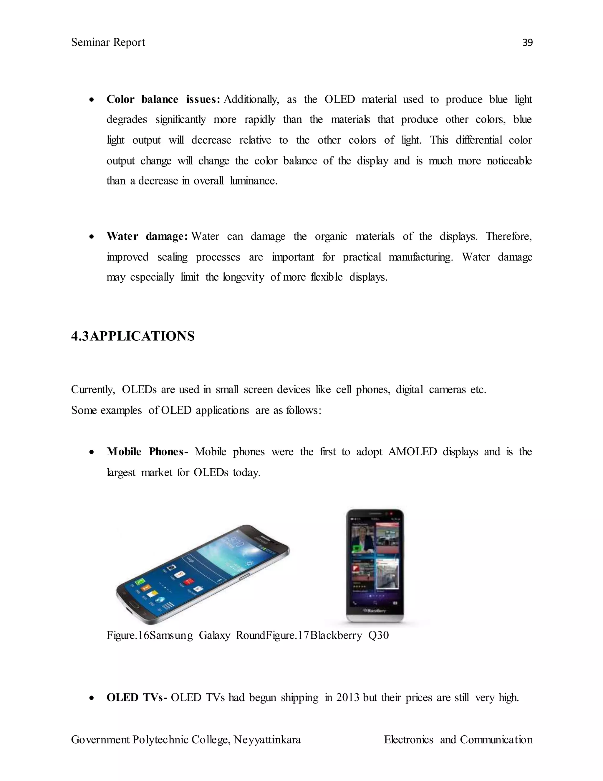 OLED Seminar Report | DOCX