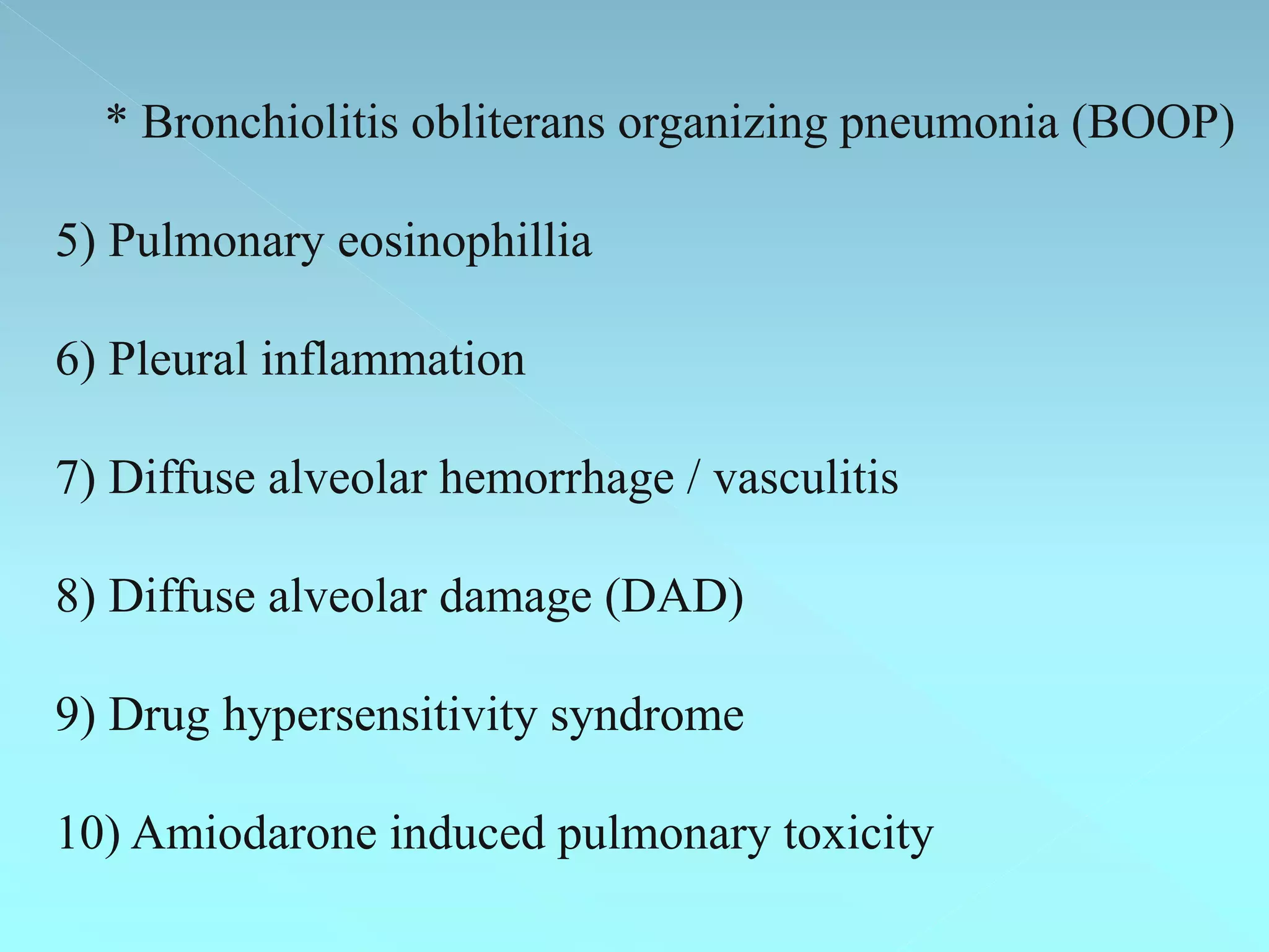 Drug Induced Pulmonary Diseases | PPTX