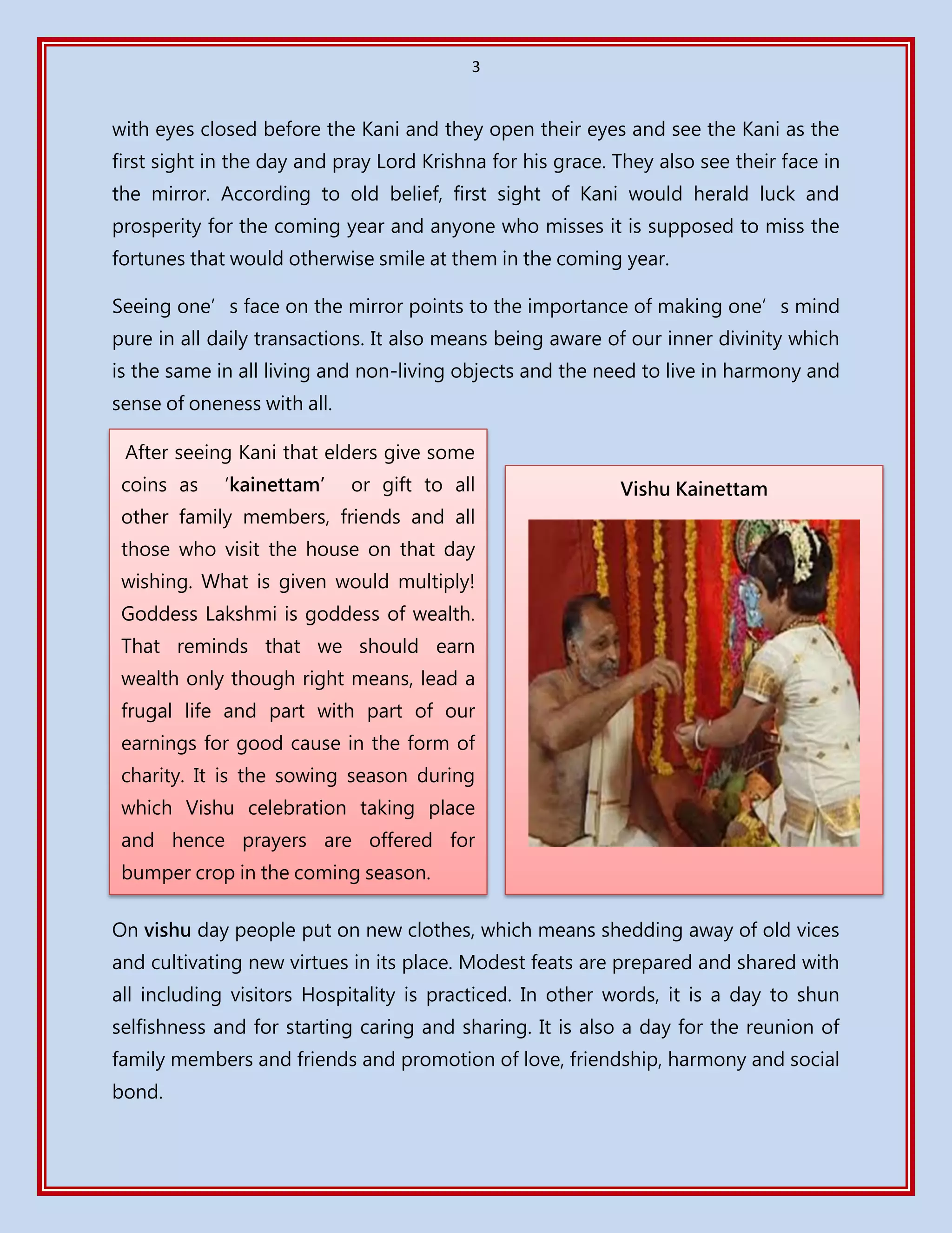 Vishu is an important and ancient hindu festival of kerala | PDF