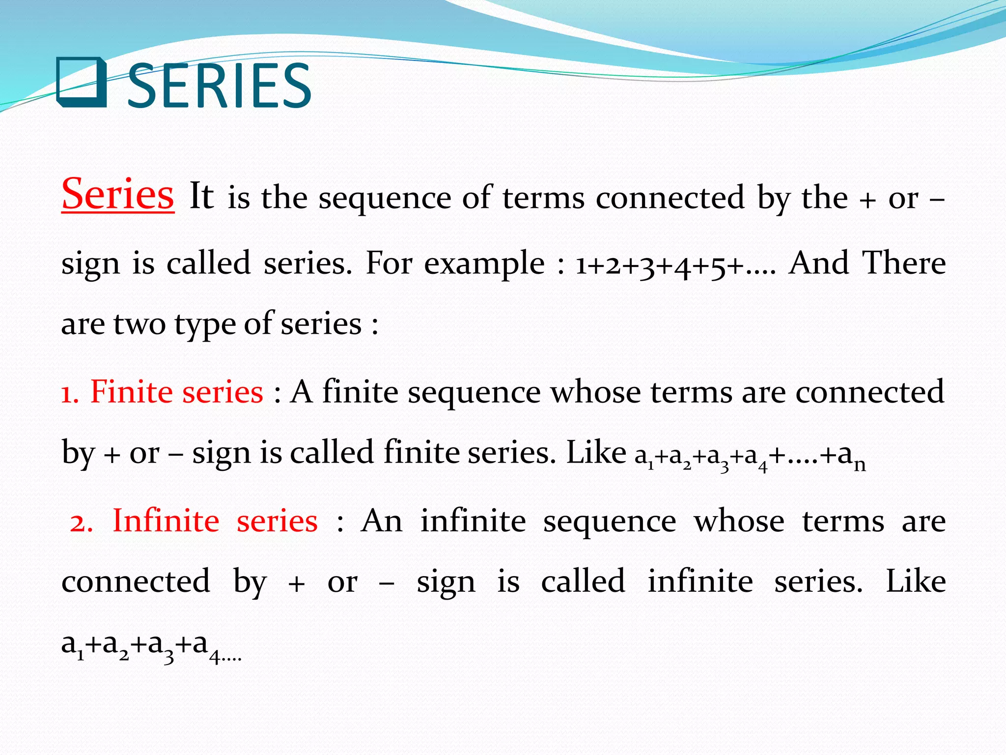 sequence and series presentatation | PPT