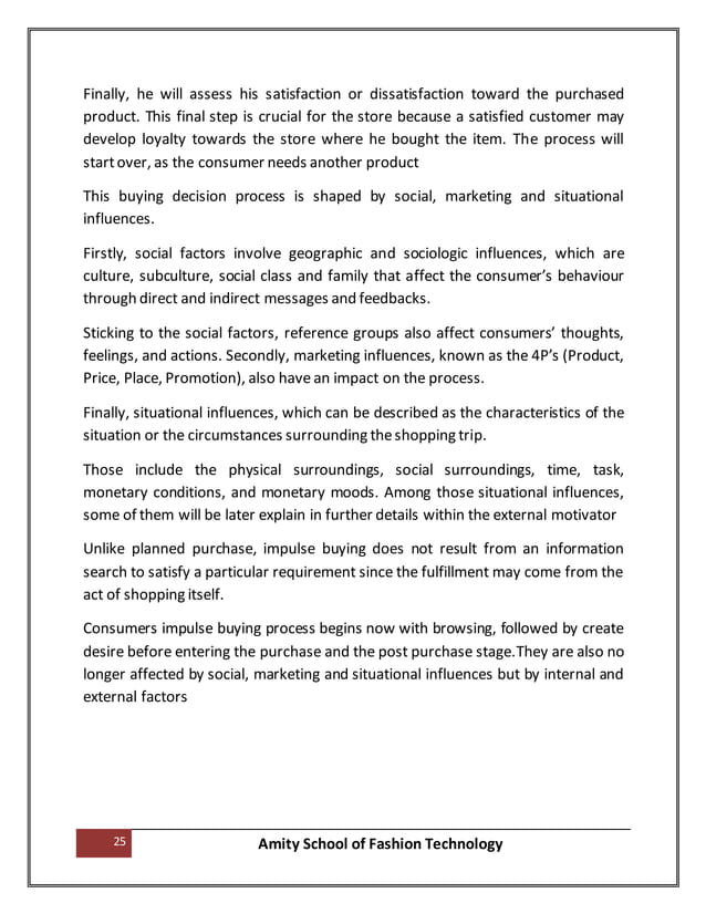 “Impact of Store Atmospheric & Fixtures on Consumer Behavior” | PDF