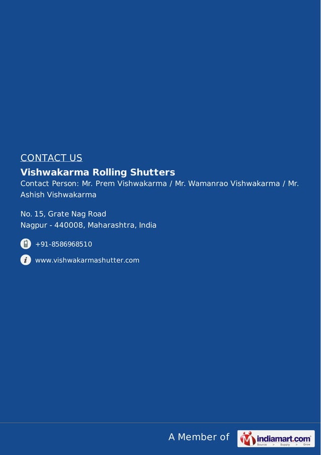 Vishwakarma rolling-shutters | PDF