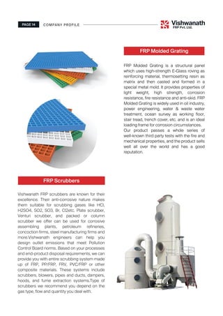 FRP GRATING AND STORAGE TANKS By Vishwanath Fibre - Glass Reinforced ...