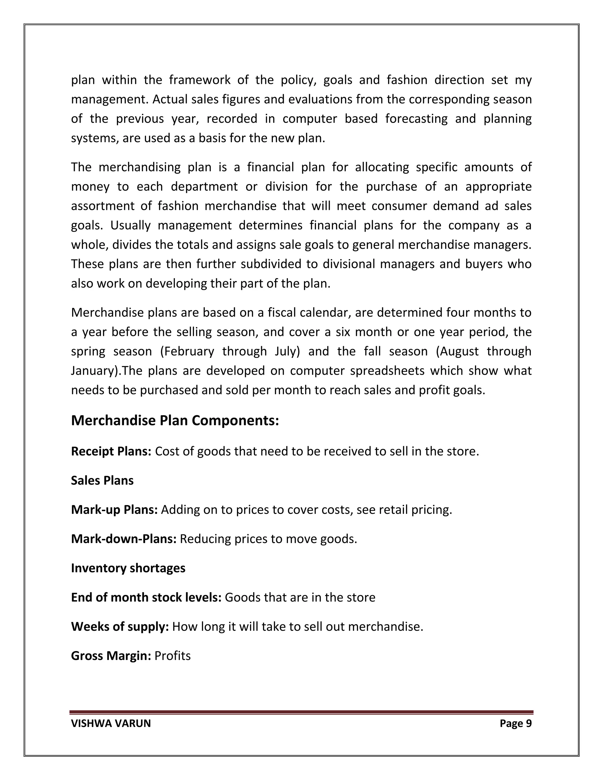 Retail Merchandising Strategy for Fashion Merchandise | PDF