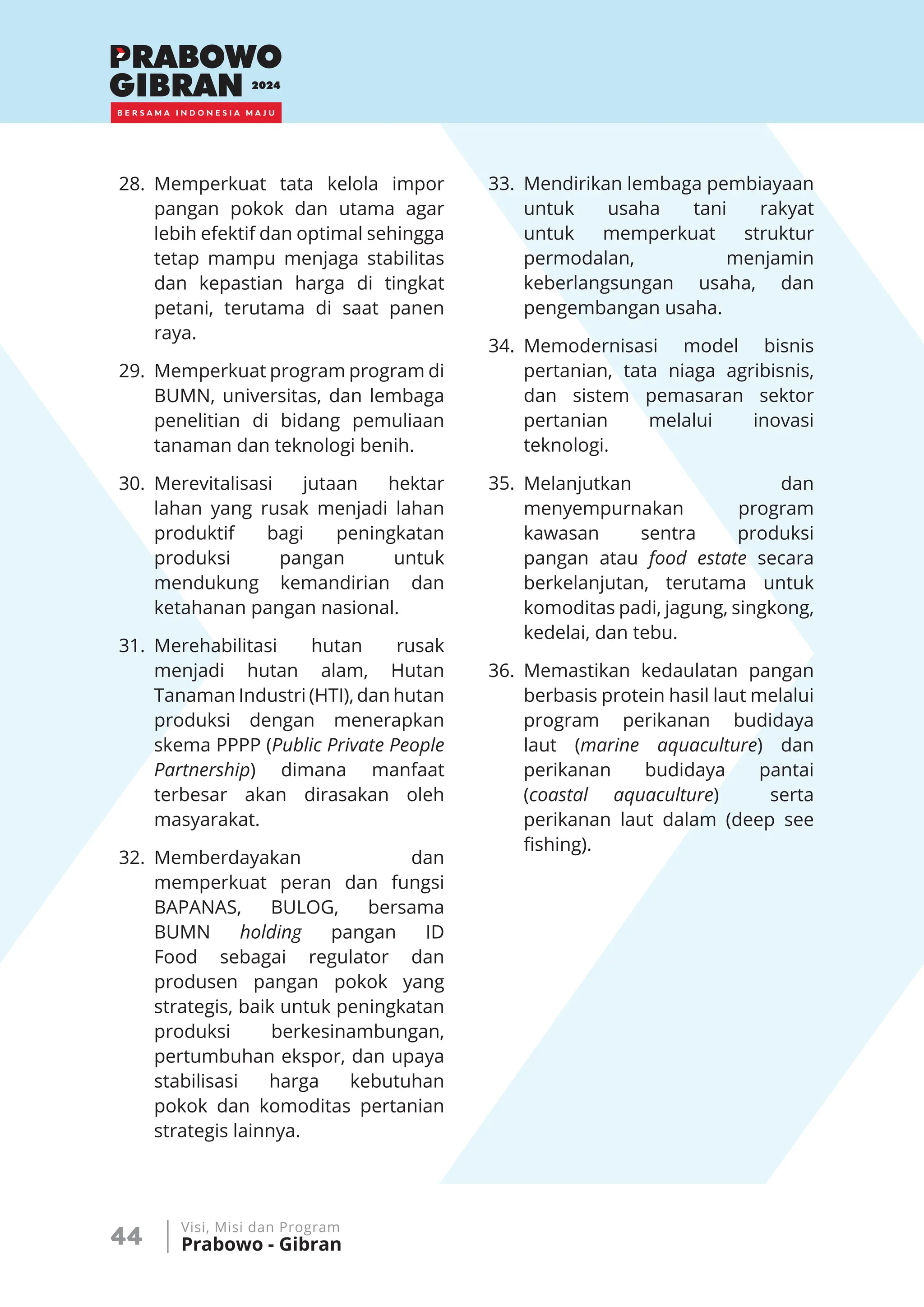 VISI MISI PASLON 02: PRABOWO SUBIANTO - GIBRAN | PDF