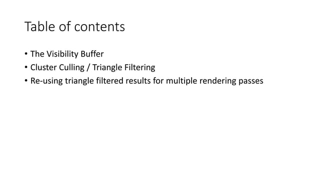 Triangle Visibility buffer | PPTX