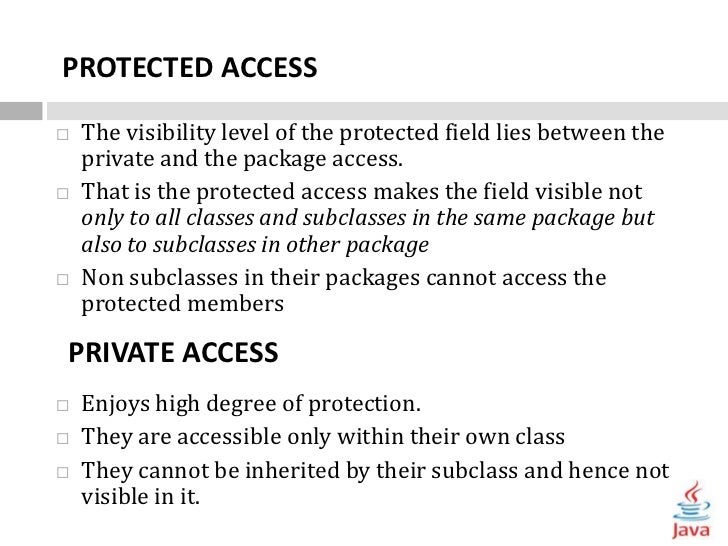 Visibility control in java
