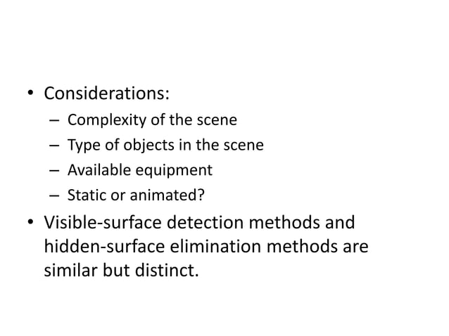 Computer Graphics Visible Surface Detection Methods