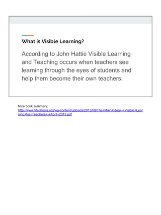 Visible Learning & Teacher Professional Development | PDF