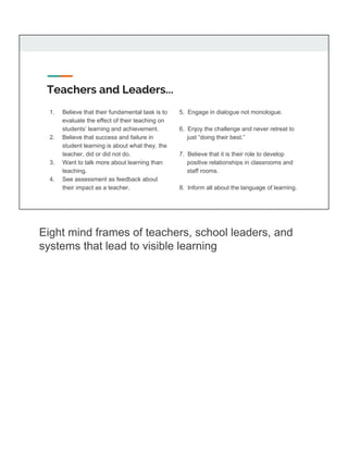 Visible Learning & Teacher Professional Development | PDF