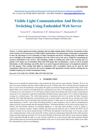 Visible Light Communication and Device Switching Using Embedded Web Server | PDF