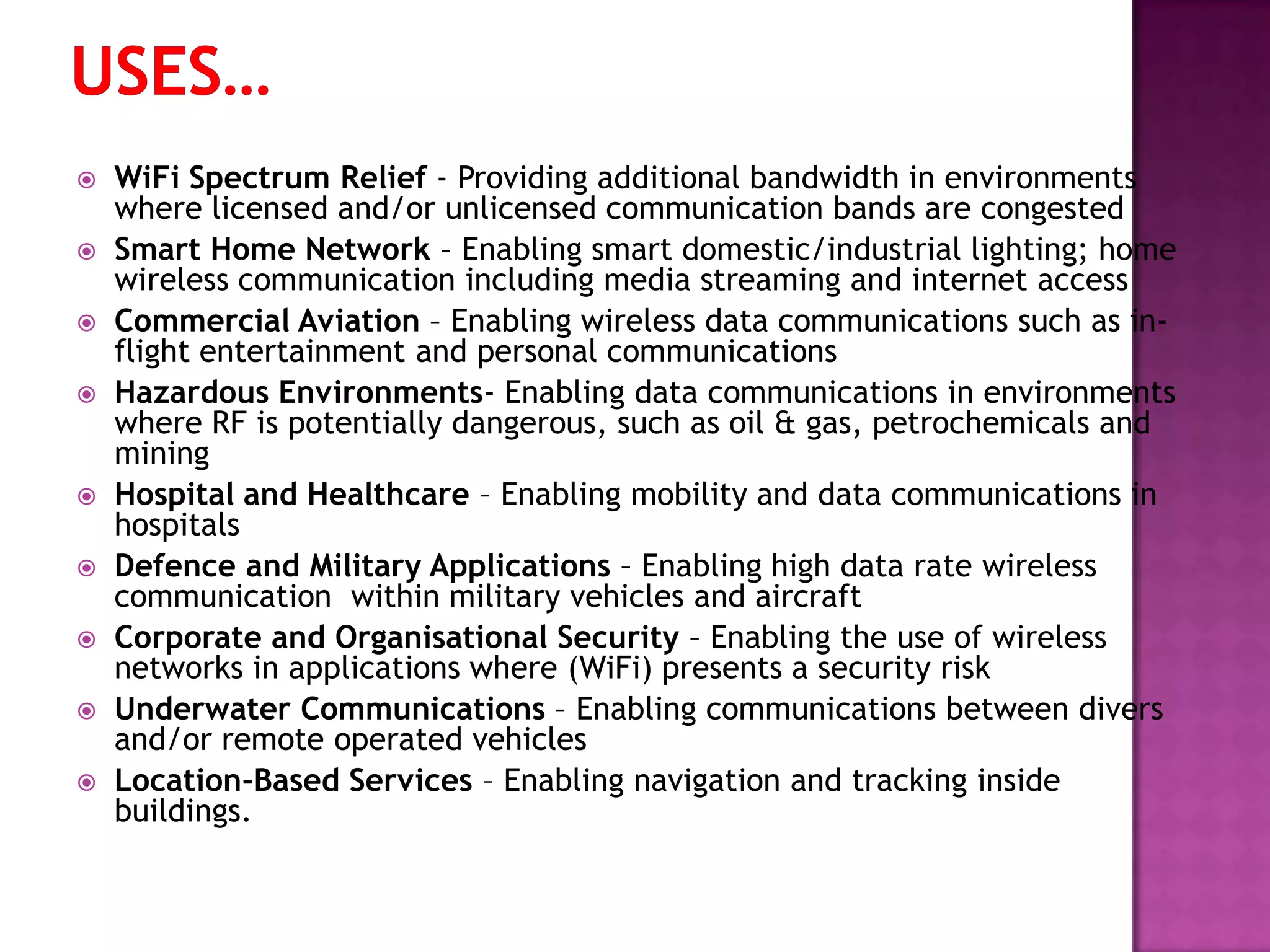 VLC Visible light communication (leaders of li fi) | PPSX