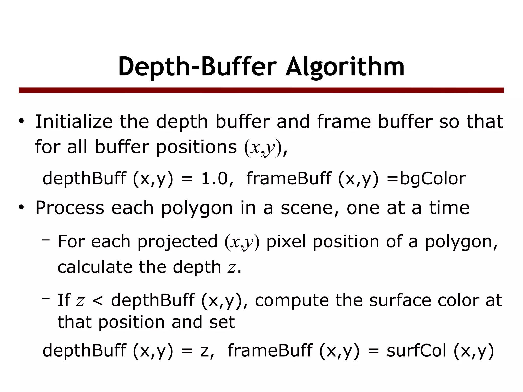 Visible surface detection in computer graphic | PPT